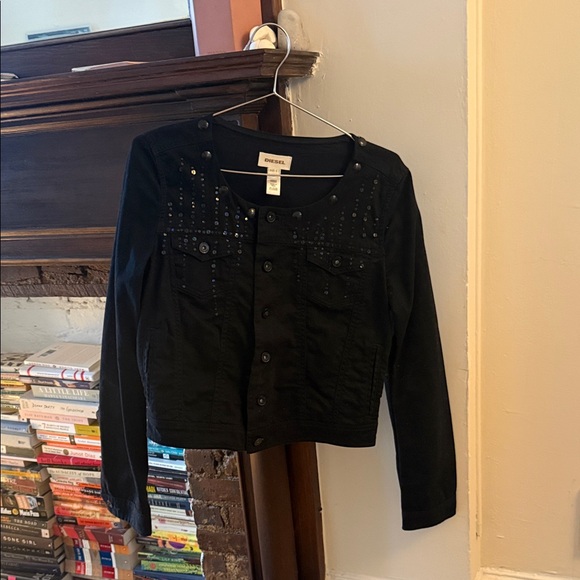 Chico's | Jackets & Coats | Diesel Black Sequin Jean Jacket | Poshmark